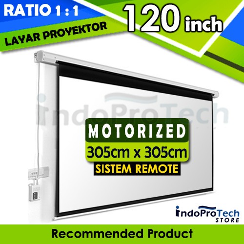 Jual Screen Projector Motorized 120" - Layar Proyektor remote 120 inch ...