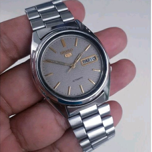 Jual JAM SEIKO 5 CAL 7009 GREY DIAL Wafer Biscuit. (second,vintage,kuno ...