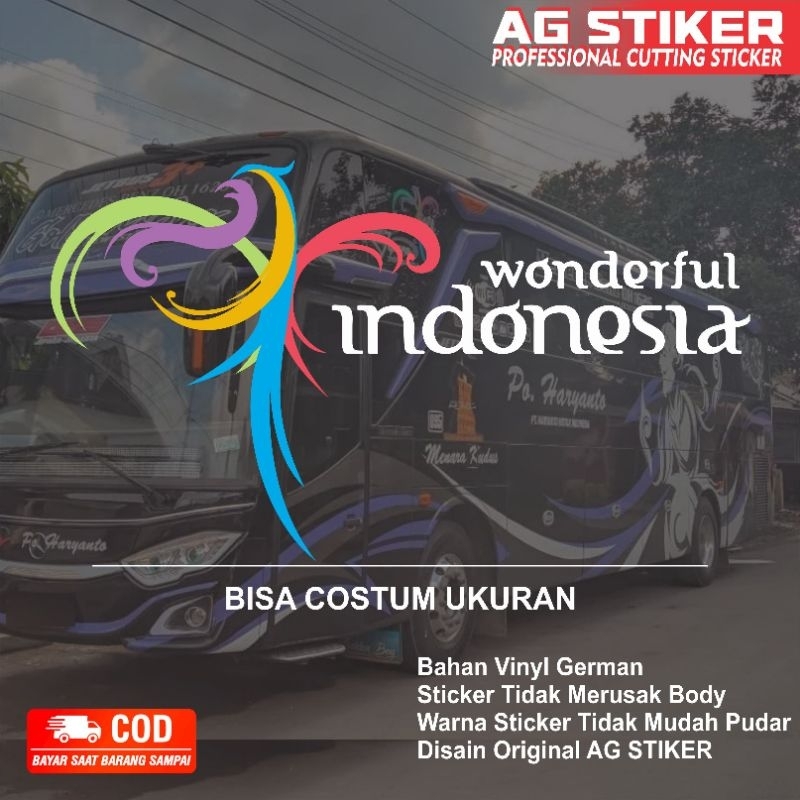 Jual STIKER WONDERFUL INDONESIA STIKER MOBIL BUS ELEF | Shopee Indonesia