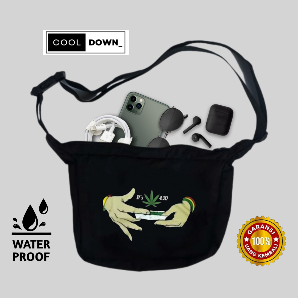 Jual Tas selempang pria murah distro anti air waterproof keren kekinian ...