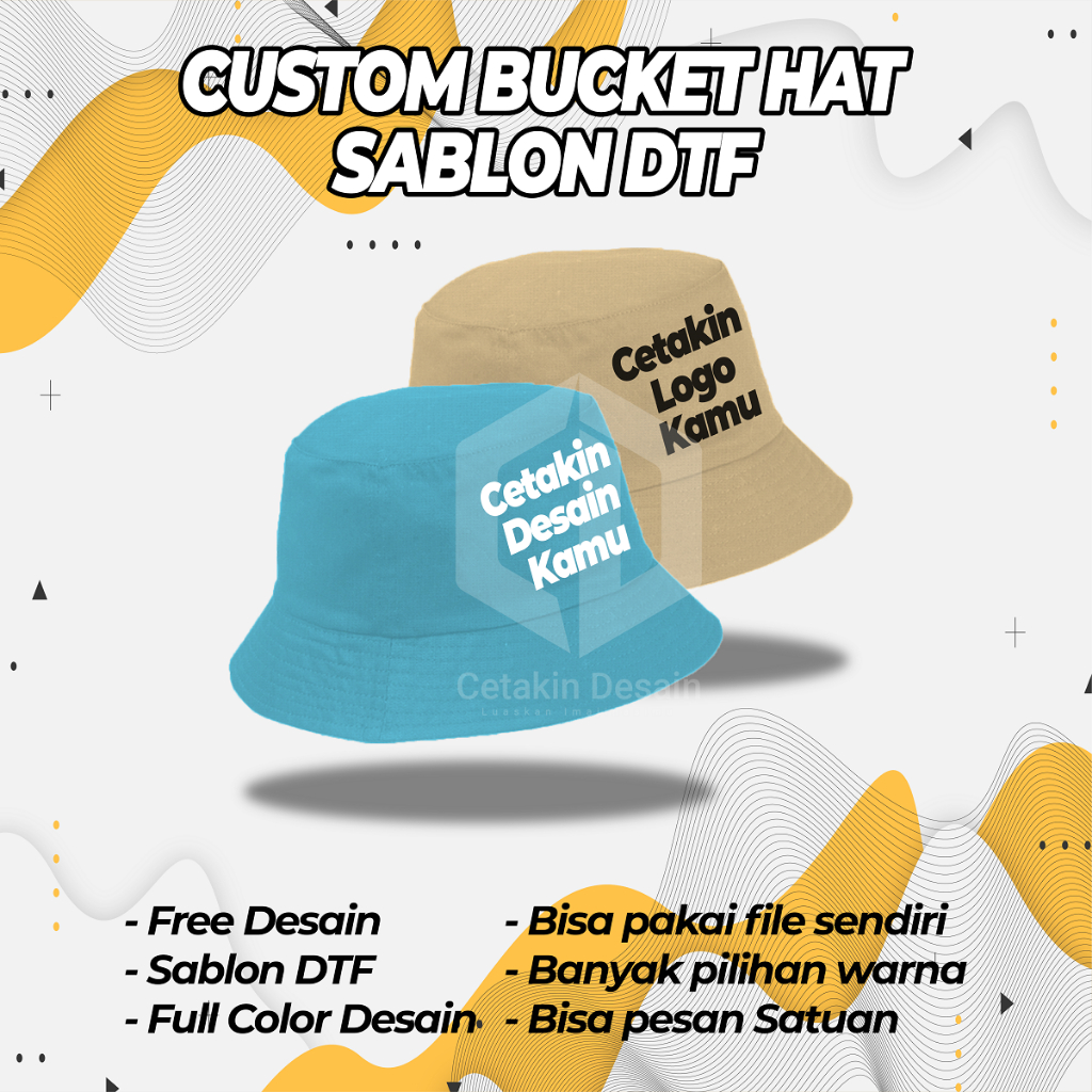 Jual Topi Bucket Custom Cetakin Desain/Logo/Foto Kalian Bahan American ...