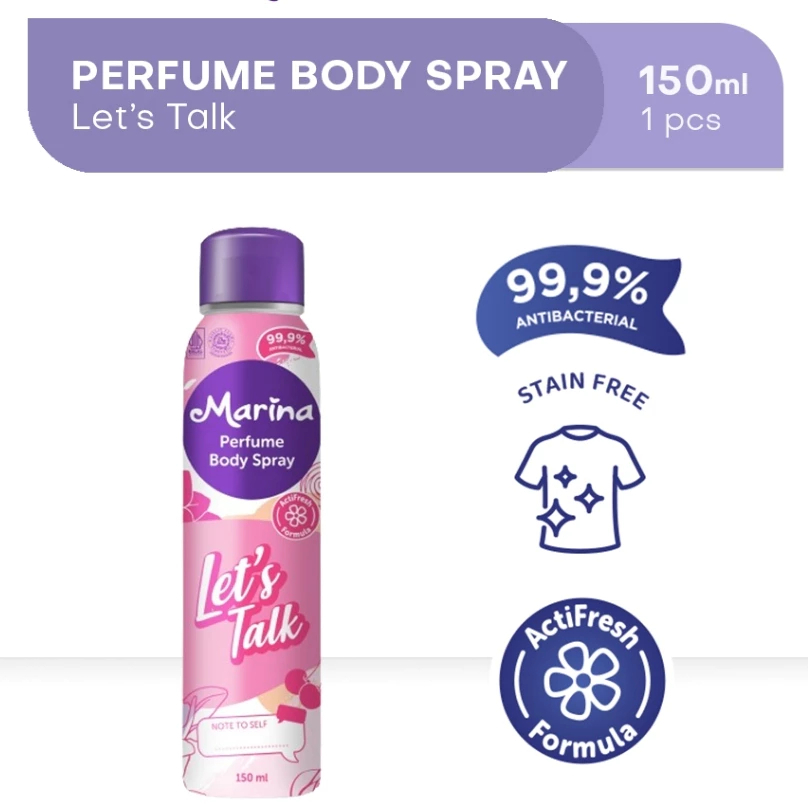 Jual Marina Perfume Body Spray - Let's Talk [Pink] | Parfum Body Spray ...