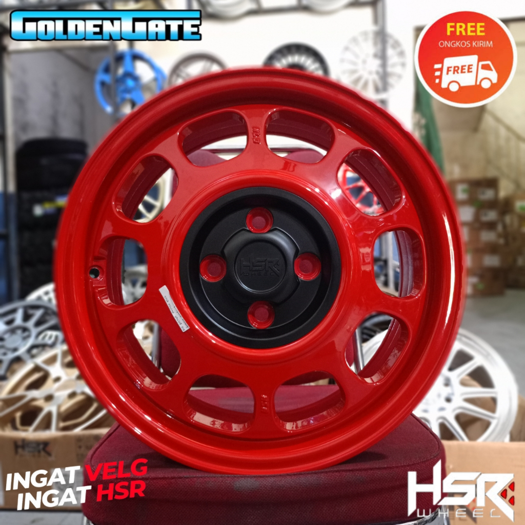 Jual Velg Hsr klg ring 15 terbaru lebar 65 pcd 4x100 et42 red bisa untuk Yaris Brio Agya ayla ...