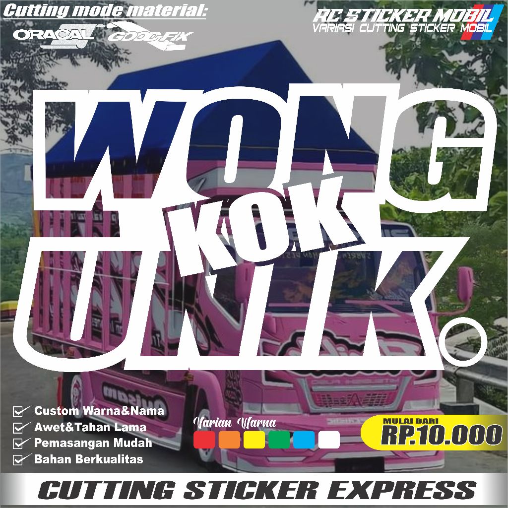 Jual Stiker WONG KOK UNIK terbaru bahan VINLY tidak mudah pudar ...