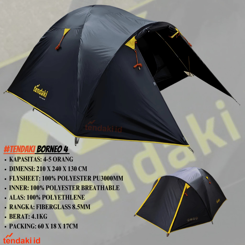 Jual SOLOIST || Tenda Camping Borneo 4 Kapasitas 4-5 Orang | Tenda ...