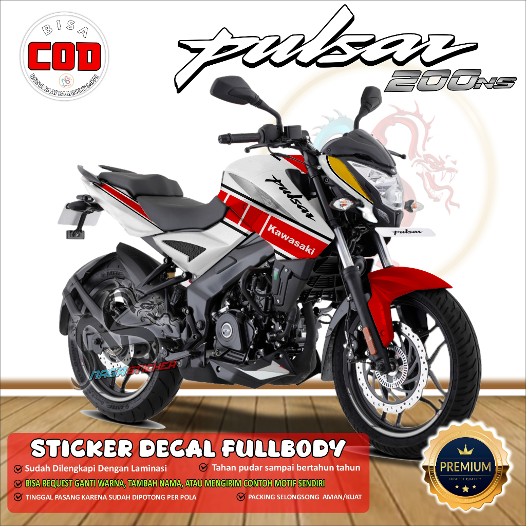 Jual BISA COD Decal Sticker Motor Full Body Pulsar NS200 60th WorldGP ...