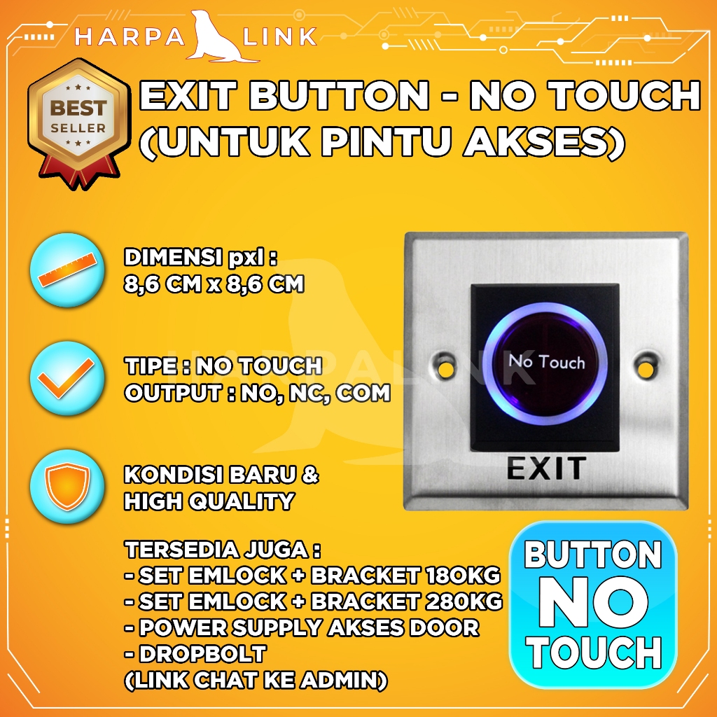 Jual No Touch Exit Button Touchless Infrared Sensor Tombol Akses Lift Stainless & Exit Button ...