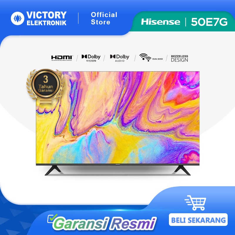Jual LED TV HISENSE 50E7G 50 INCH ANDROID SMART TV 4K UHD DOLBY VISION ...