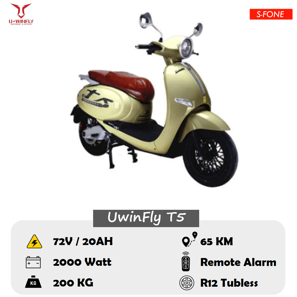 Jual Uwinfly T5 Accu 72/20 Motor 2000Watt Sepeda Motor Listrik | Shopee ...