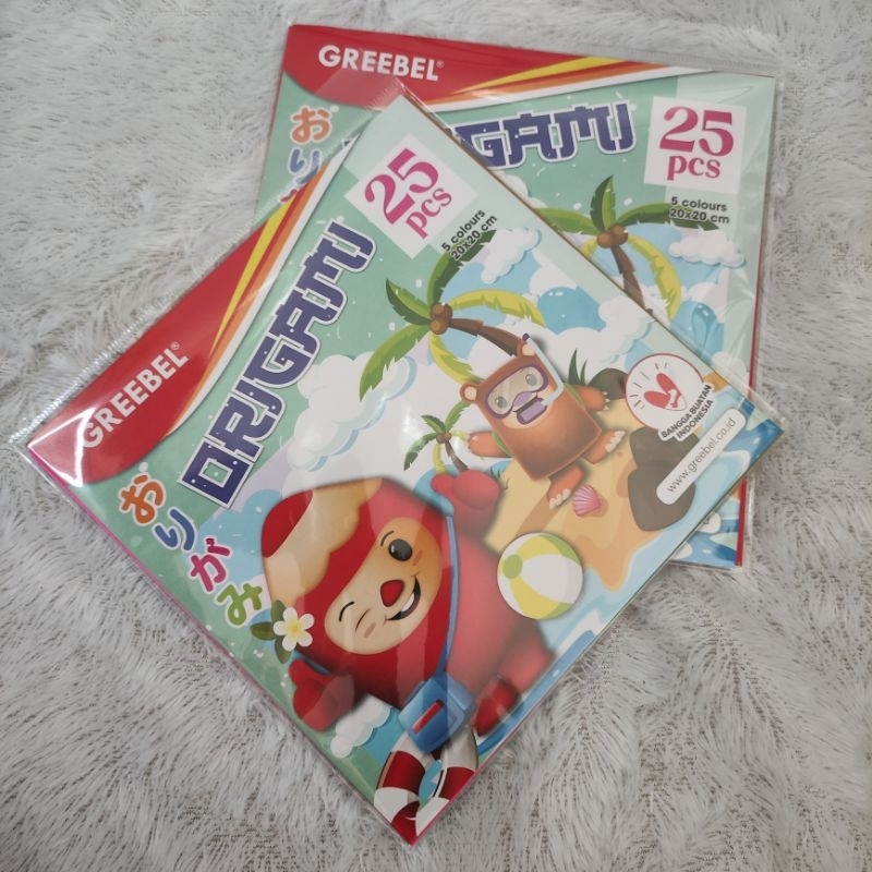 Jual GREEBEL Origami Kertas Lipat / Paper Craft 5 Warna isi 25 Lembar ...