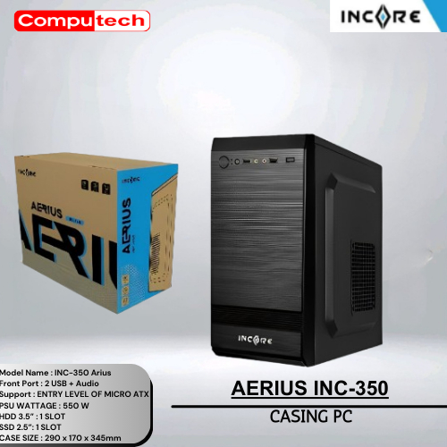 Jual INCORE Casing PC AERIUS INC-350 | PC Case INCORE Aerius INC 350 ...