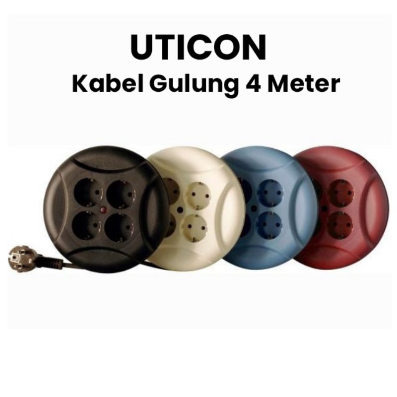 Jual Uticon Stop Kontak Kabel Roll Gulung 4 Socket UFO Power Extension ...