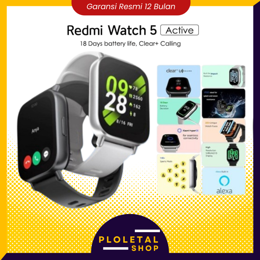 Jual Redmi Watch 5 Active SmartWatch WaterProof Jam Tangan Pintar Smart ...