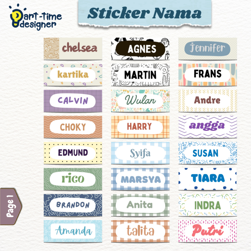 Jual Sticker Nama Label Lucu Anti Air | Shopee Indonesia