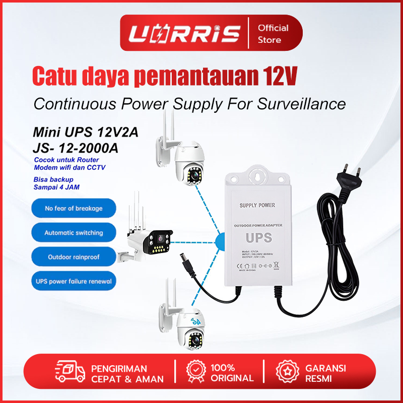 Jual UORRIS Ups Mini 12V2A /Router Modem CCTV /Catu daya cadangan untuk ...