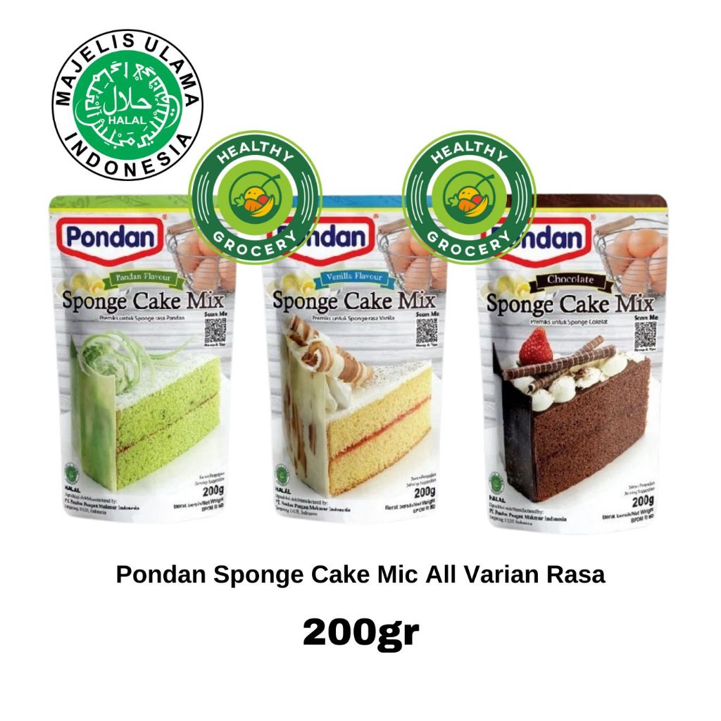 Jual Pondan Sponge Cake Mix Pandan / Cokelat 200gr | Shopee Indonesia