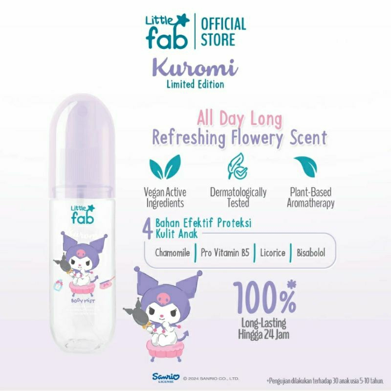 Jual Little Fab - Kids Body Mist Limited Edition Kuromi & Cinnamoroll ...