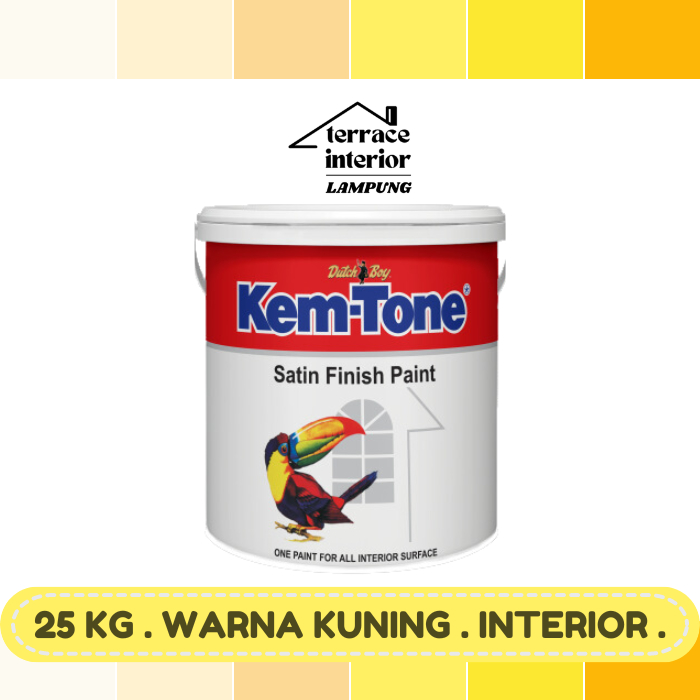 Jual Cat Tembok Kemtone Interior Warna Kuning 25 Kg | Shopee Indonesia