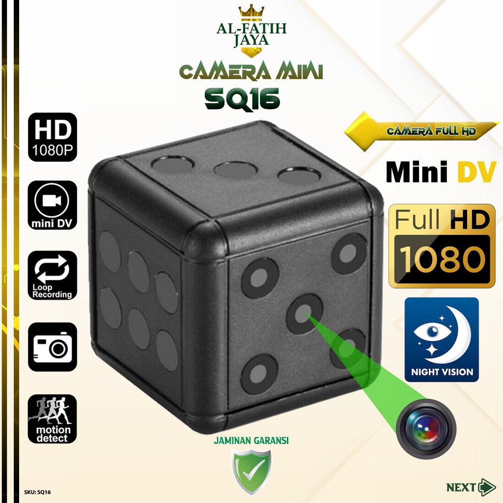Jual SQ16 Spy Camera Mini DVR DV Spycam Dice Hidden Action cam Dadu ...