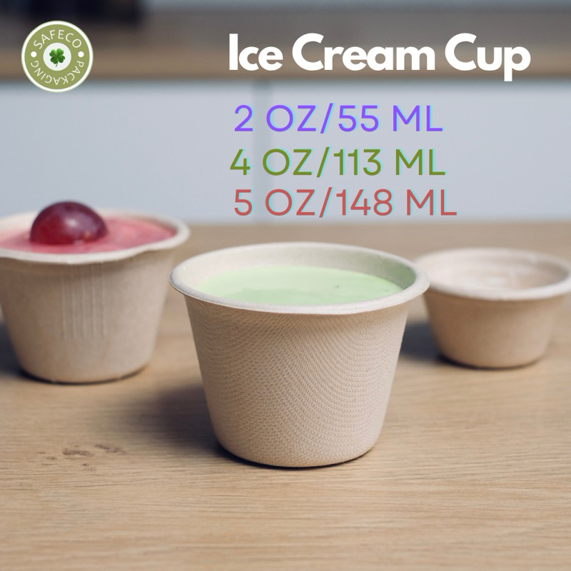 Jual Bagasse Tempat Ice Cream Cup Gelas Es Krim Kecil Mini Gelato ...