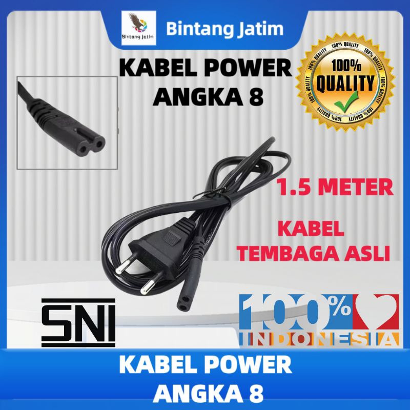 Jual Kabel Power Kabel Angka 8 Kabel Printer HP EPSON 1.5M FULL ...