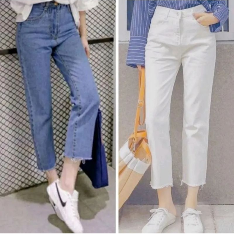 Jual LESLEY - BOYFRIEND UNFINISHED JEANS KEKINIAN HW JEANS // CELANA ...