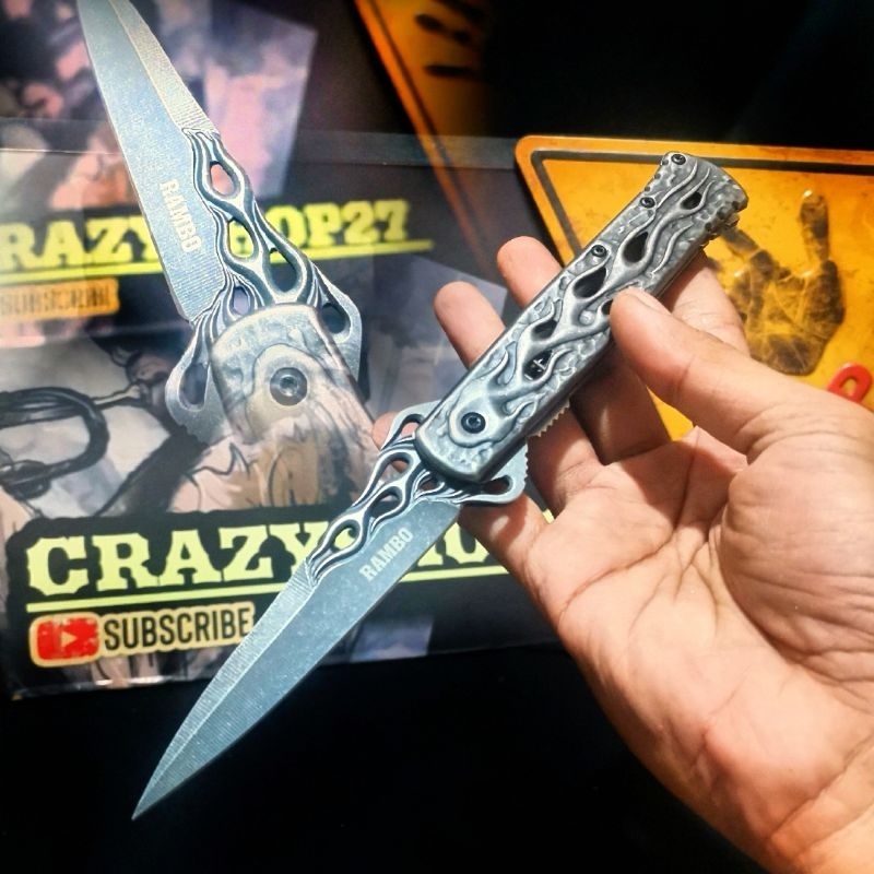 Jual Pisau survival saku lipat RAMBO P1470 / Pisau Survival / Survival ...