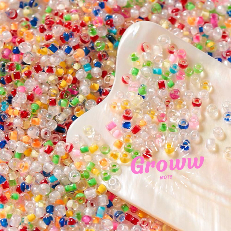 Jual Glassbeads Manik Pasir Kaca Isi 6/o 4mm Bahan Kerajinan DIY (15gr ...