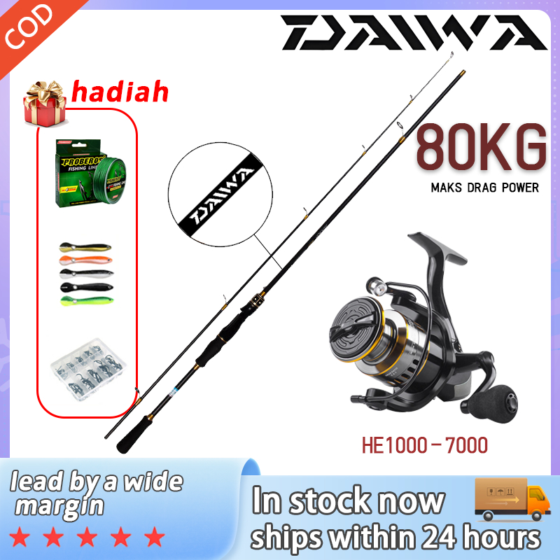 Jual Set Perlengkapan Memancing Profesional Daiwa: Joran, Reel, Kait ...
