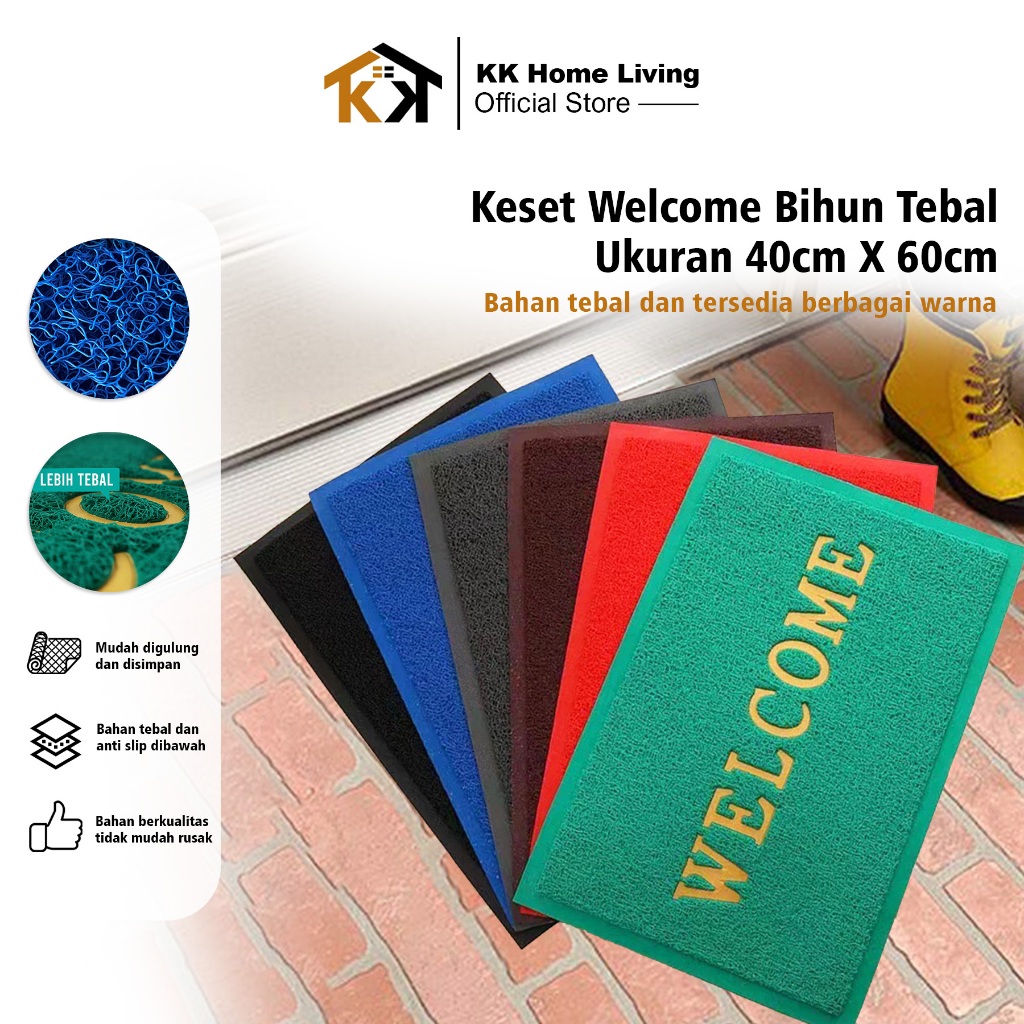 Jual (KK)KESET WELCOME TEBAL PREMIUM uk.40 x 60cm/Keset Bihun ANTISLIP ...