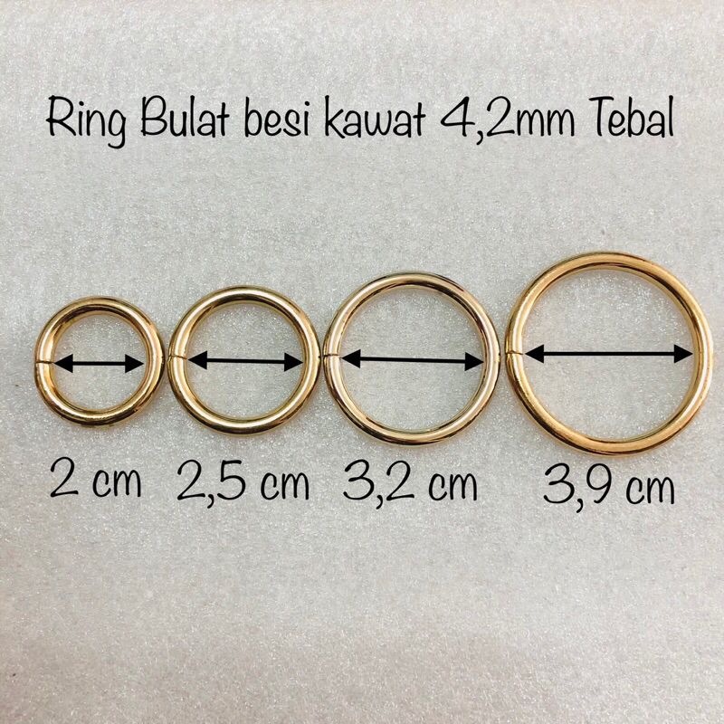 Jual Ring bulat besi tebal warna emas muda per 12 pcs | Shopee Indonesia