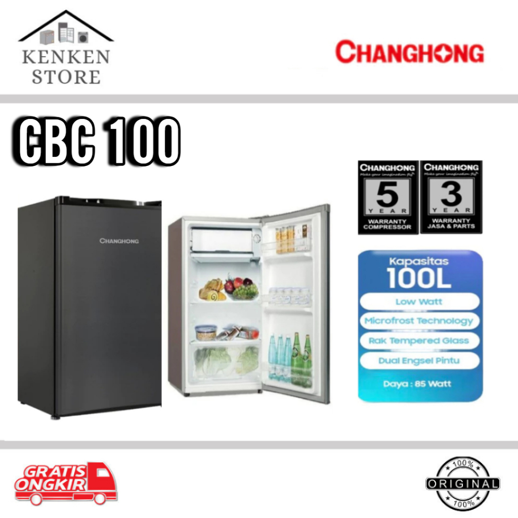 Jual KULKAS CHANGHONG 1 PINTU CBC100 100 LITER LOWWATT LEMARI PENDINGIN | Shopee Indonesia