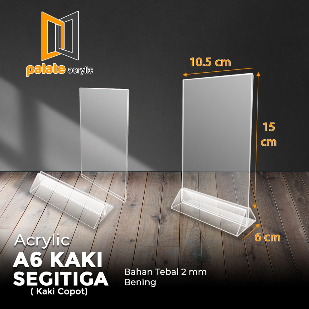 Jual ACRYLIC TENT HOLDER / AKRILIK BROSUR A6 SEGITIGA PORTRAIT 2MM ...
