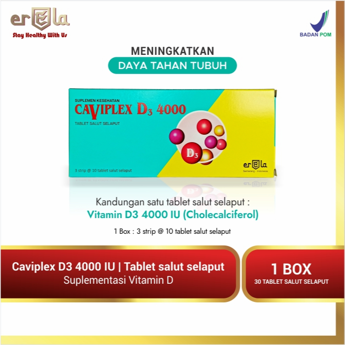 Jual CAVIPLEX D3 4000 IU / Suplemen Vitamin D3 / 1 Box 30 Tablet ...