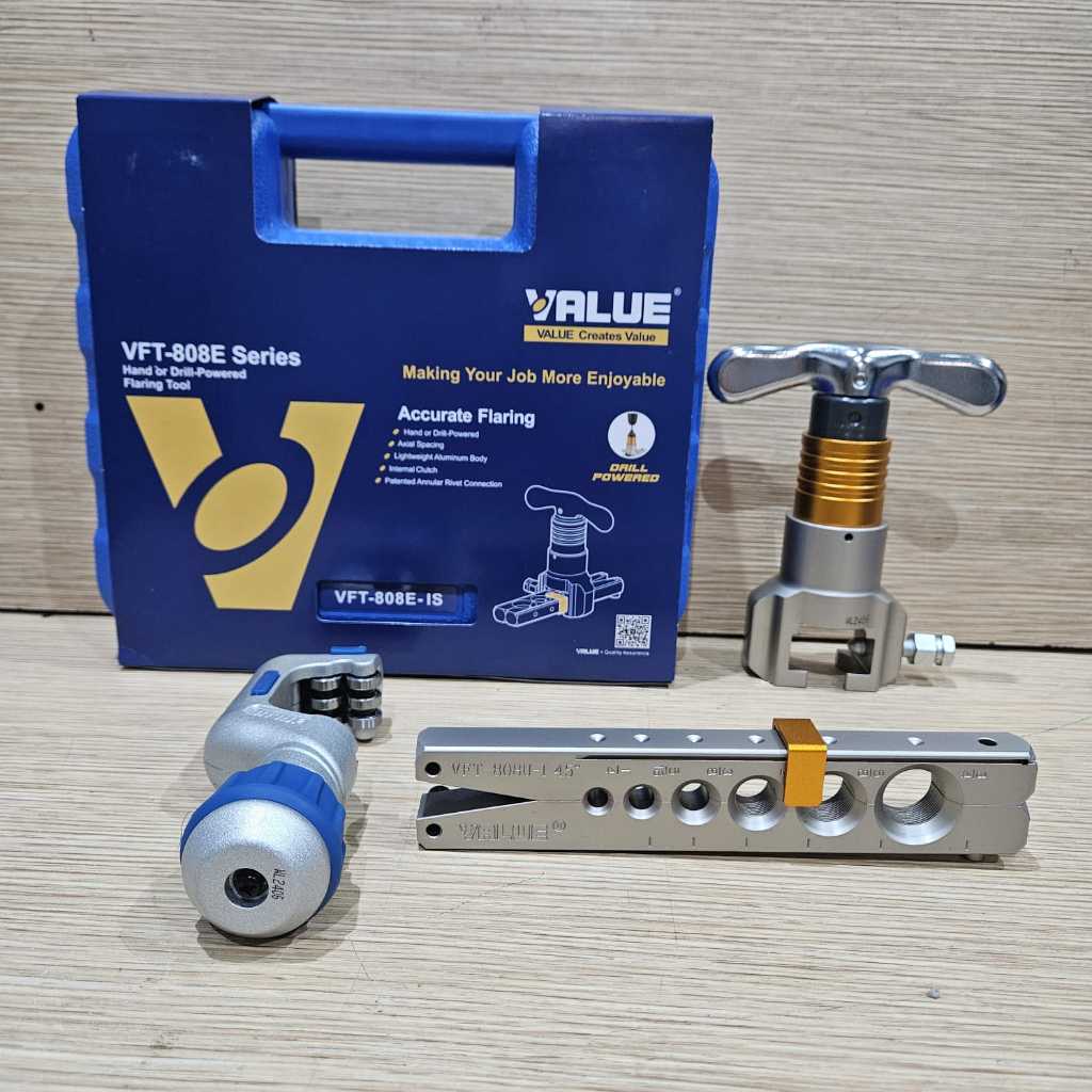 Jual Flaring Tools VALUE VFT-808E-IS + VTC-32 Blow Case | Shopee Indonesia