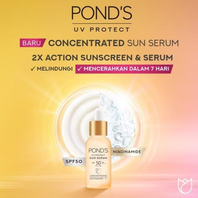 Jual PONDS UV PROTECT SUN SERUM SPF 50 PA++++ BOTOL | UVA UVB NIACINAMIDE | SUNSCREEN 30G ...