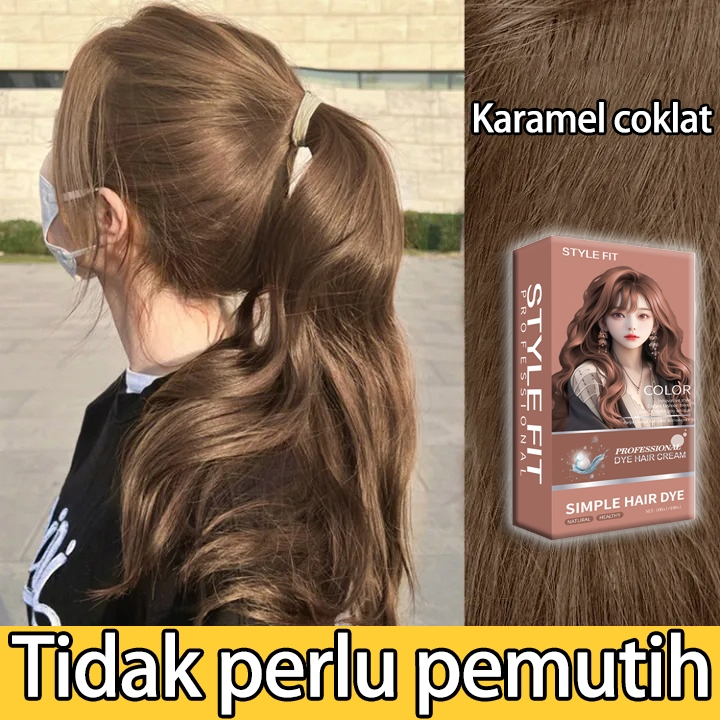 Jual 【Warna trend】STYLE FIT cat rambut coklat caramel*200ml Tidak perlu ...