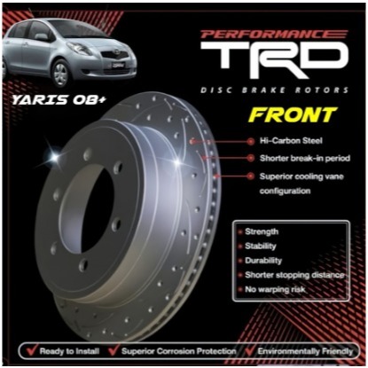 Jual TRD DISC BRAKE ROTORS FRONT TOYOTA Yaris TOP NCP150 NCP93 - FRONT ...
