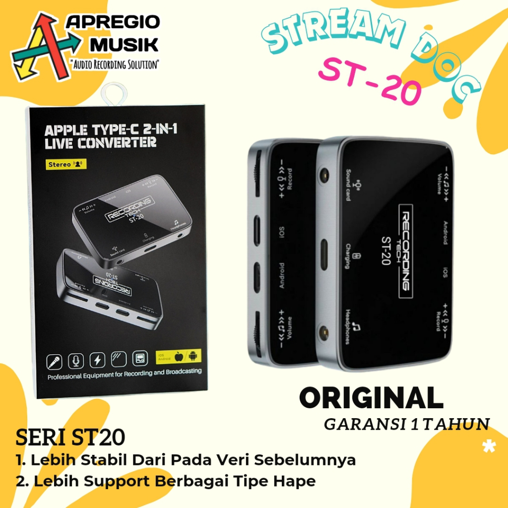 Jual Recording Tech ST20 ST-20 Live Streaming Dock 2 in 1 Original seri ...