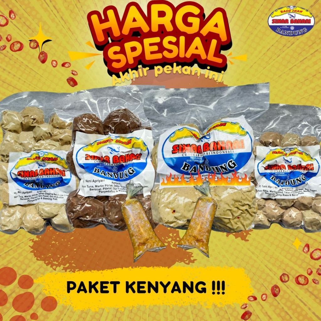 Jual PAKET KENYANG PEDAS - BAKSO IKAN SINAR BAHARI ISI 54 BUTIR ...