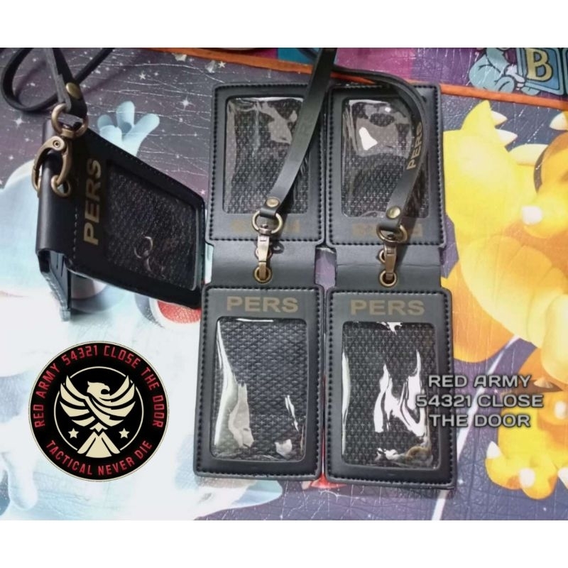 Jual ID Card Holder Tali Lanyard Name Tag Double Flip Magnet Logo PERS ...