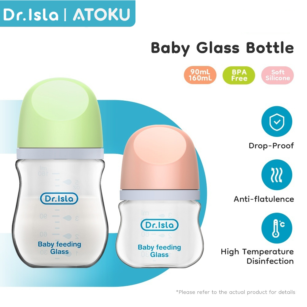 Jual Dr.isla Dot Bayi Botol Susu Kaca 90ml 160ml Botol Minum Bayi BPA ...