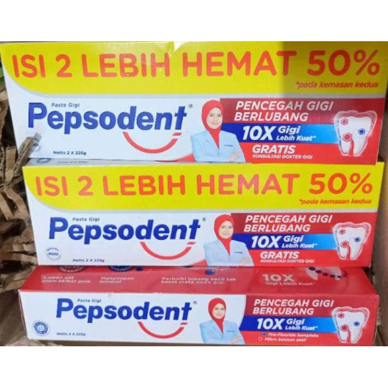 Jual Pepsodent 225 g isi 2 pcs | Shopee Indonesia