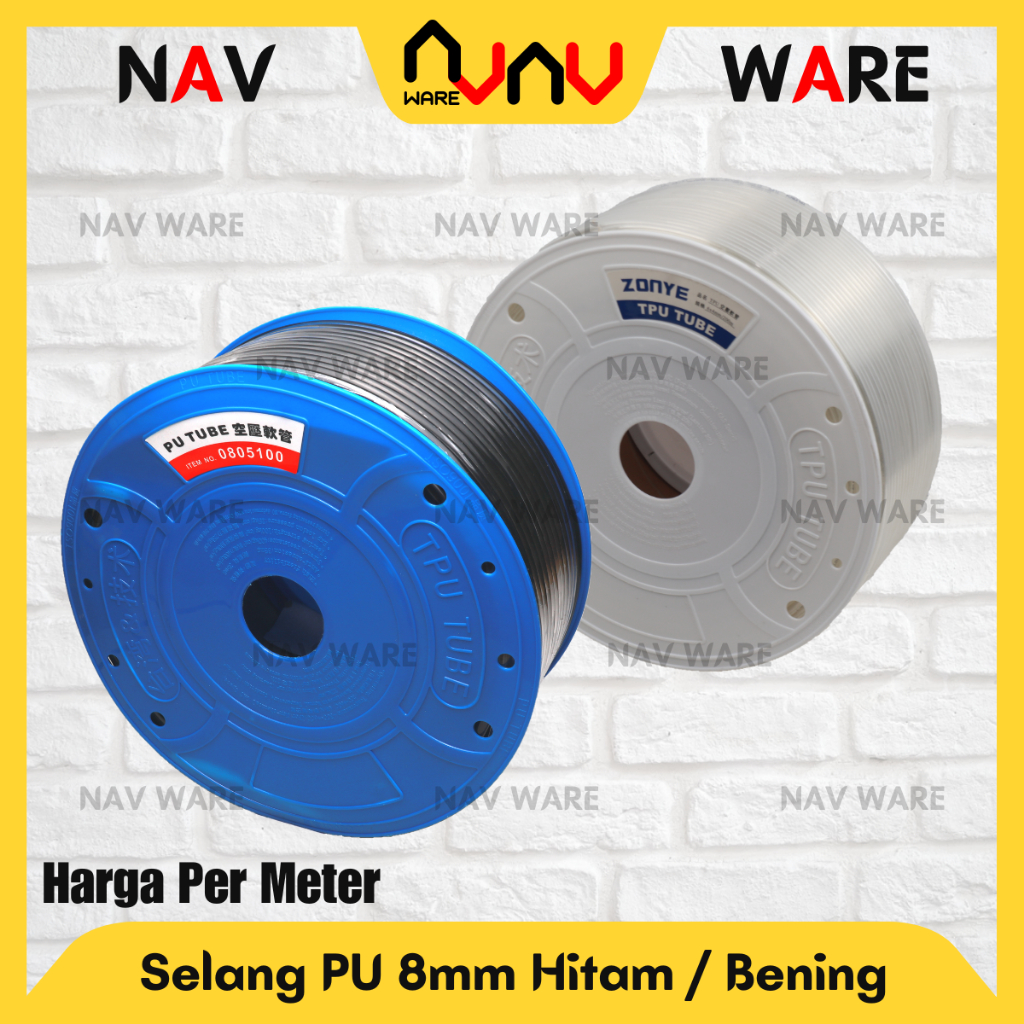 Jual Selang PU 5 x 8mm Polyurethane Hose Ukuran ID 5mm x OD 8mm Hitam Bening Transparan Harga ...