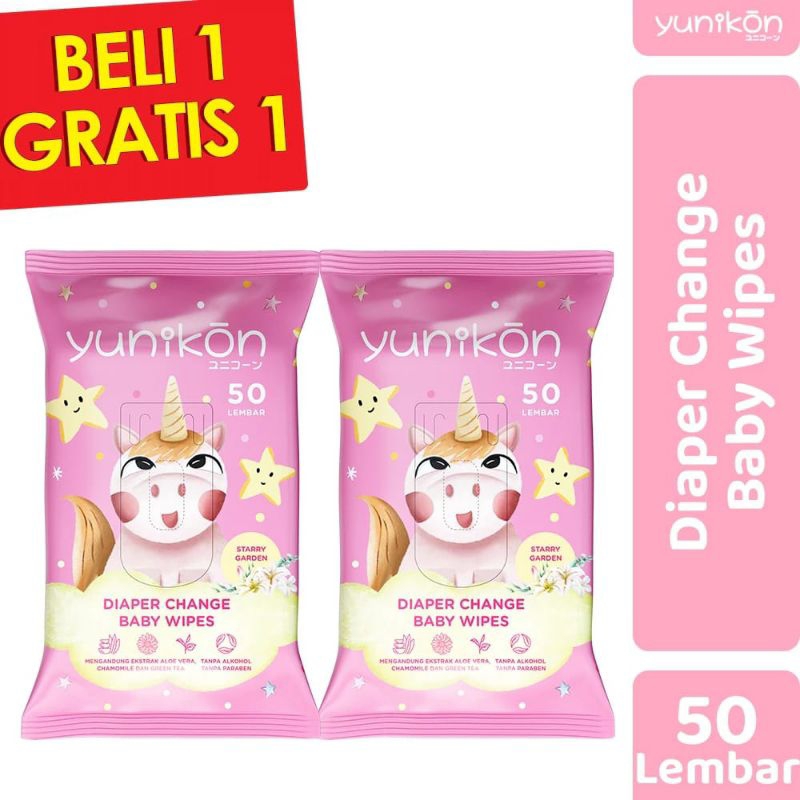 Jual YUNIKON - Tissue Basah Diaper Change Baby Wipes 50s Buy 1 Get 1 ...
