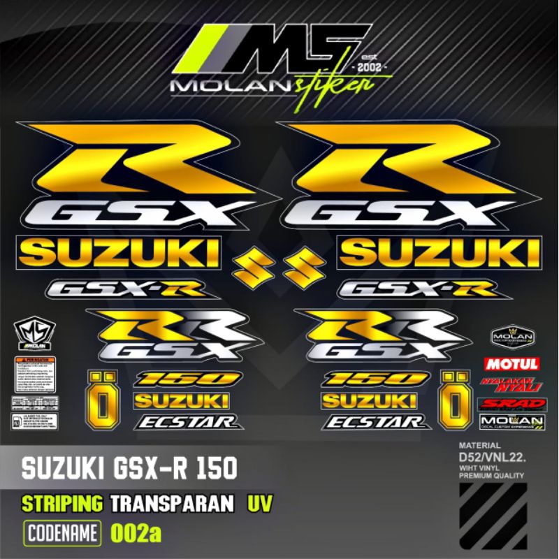 Jual Decal Sticker Striping Variasi Transparan Uv Suzuki GSX R 150 GSX ...