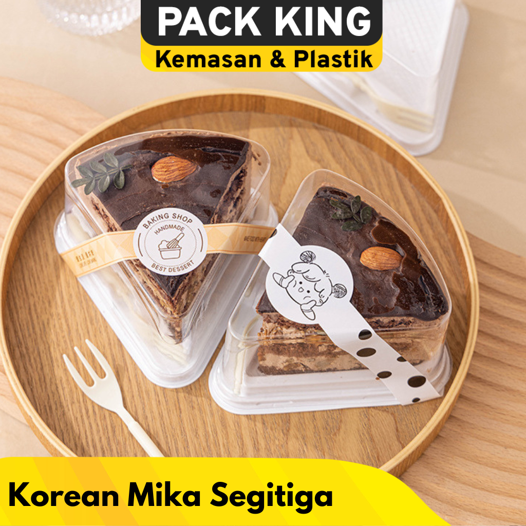 Jual KOREAN tray mika segitiga besar dessert mika box kotak kue potong ...