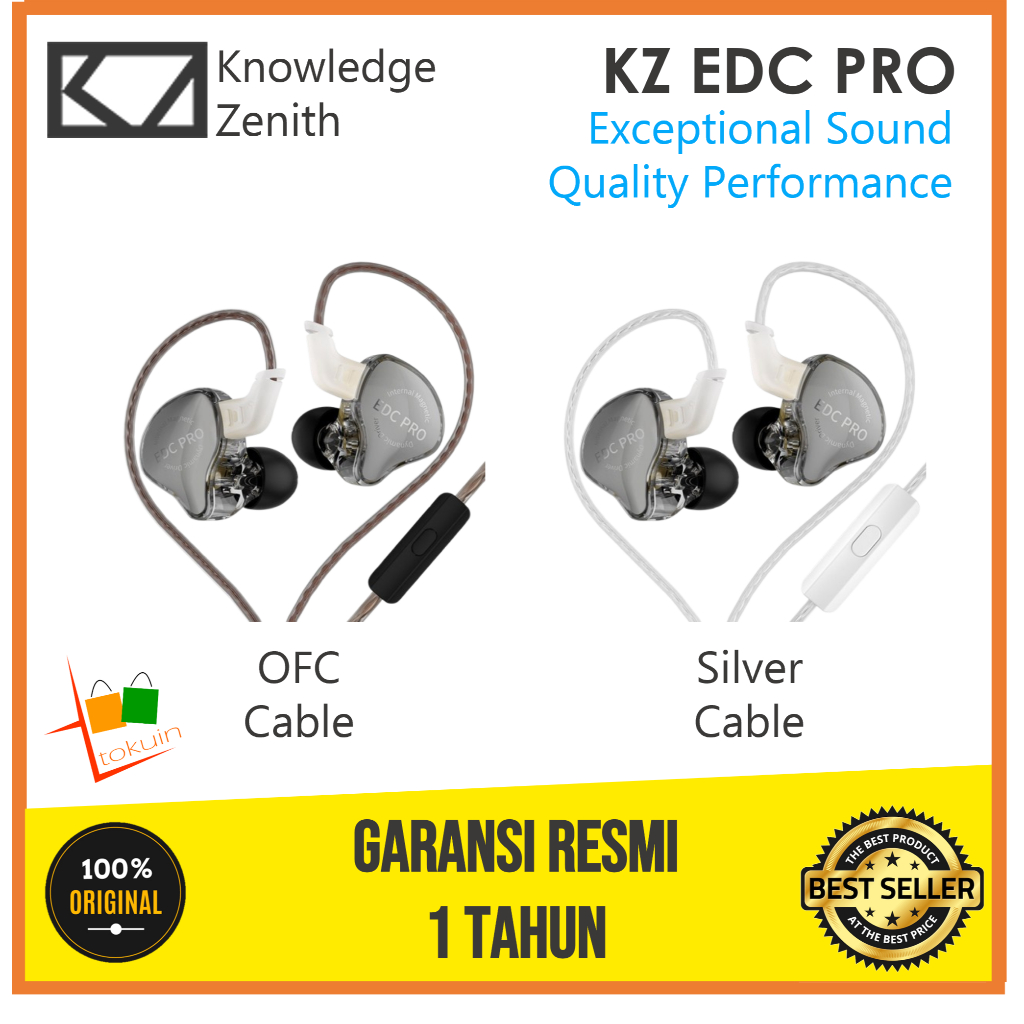 Jual KZ EDC Pro Original IEM Single DD In Ear Earphone with MIC GARANSI ...