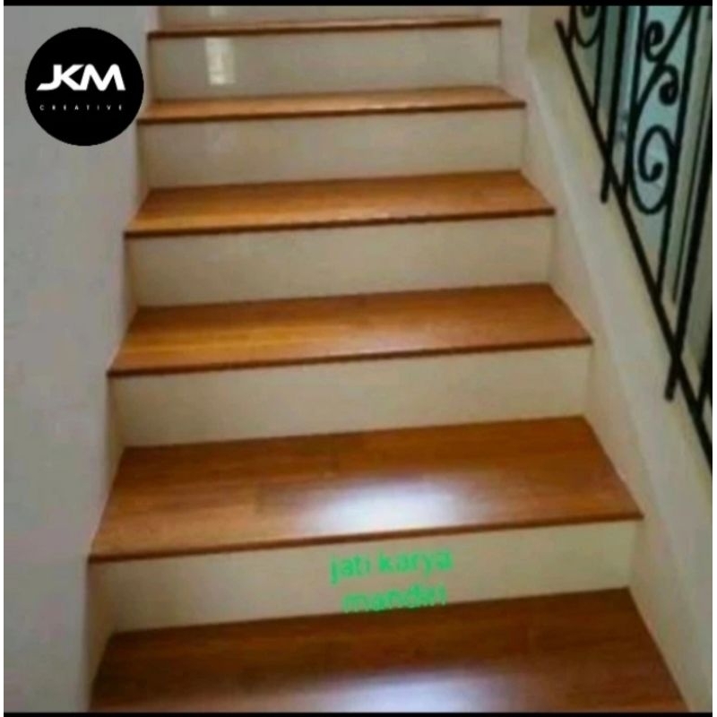 Jual trap tangga kayu jati asli 100cm x 30cm x 3cm | Shopee Indonesia