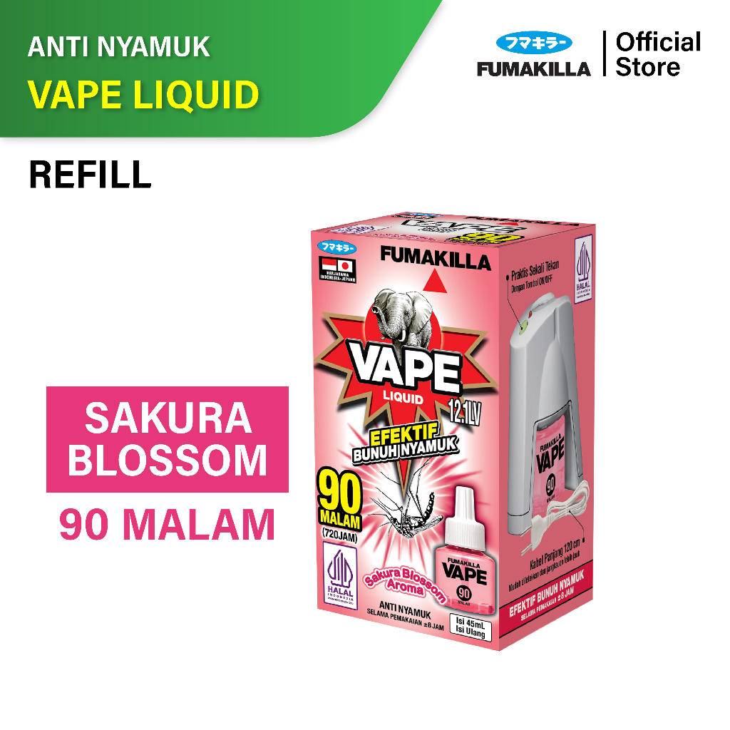 Jual Fumakilla Vape Refill 90 Malam Obat Nyamuk Sakura Blossom 45ml ...